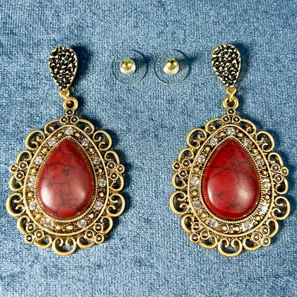 Handmade | Jewelry | Genuine Ruby Earrings Ruby Birthstone Jewelry Gold ...